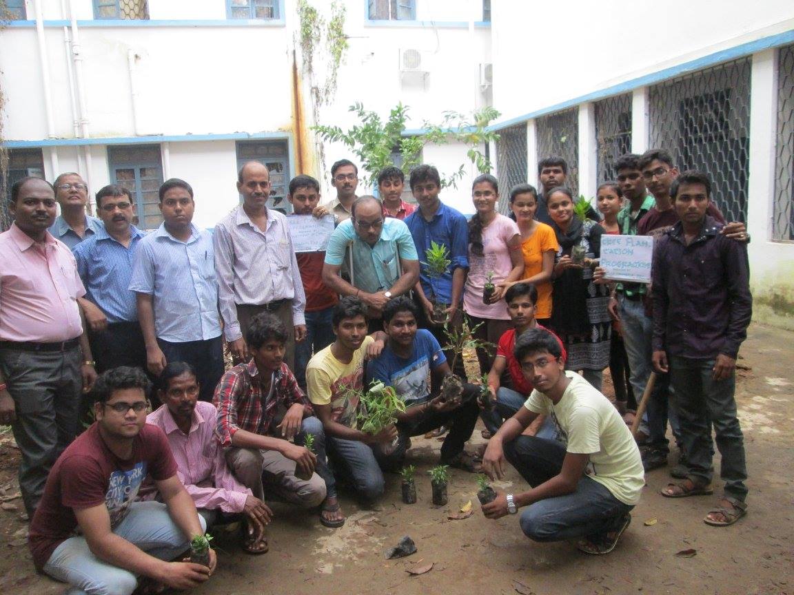 Students and Faculties at Tree Plantation Programme